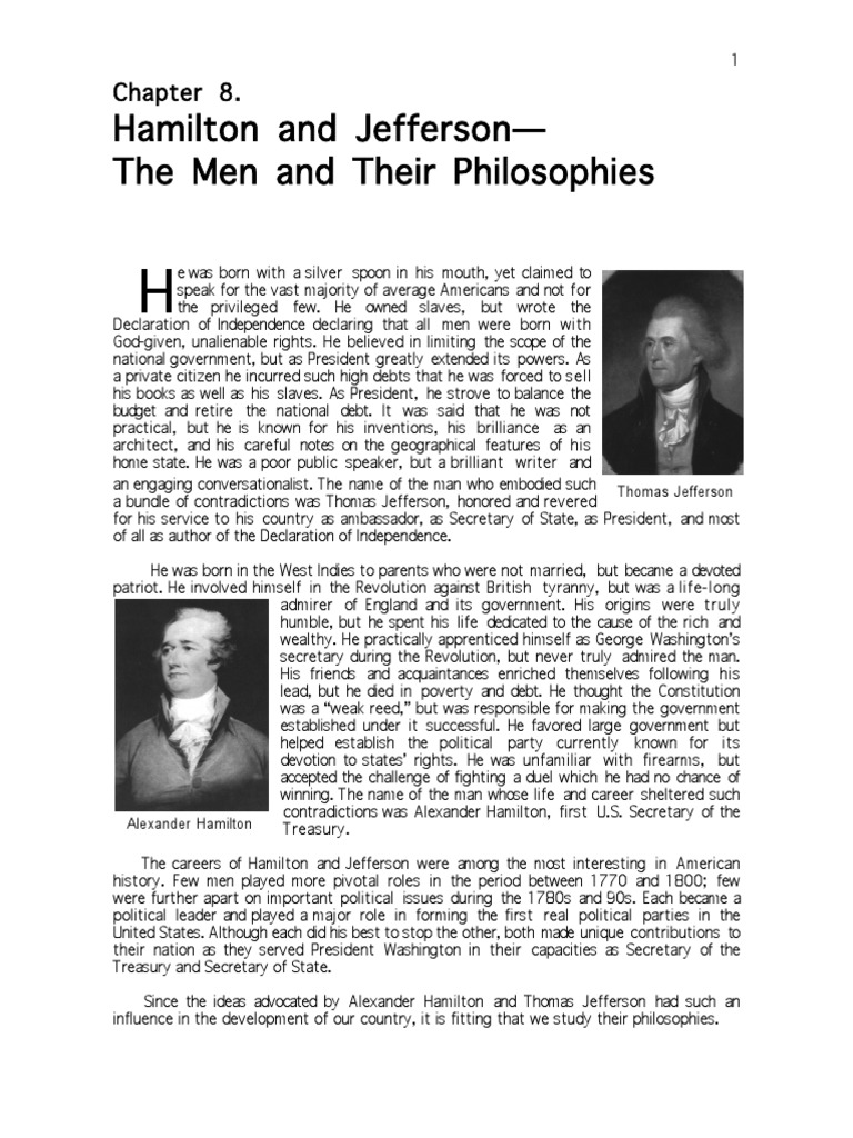 Hamilton and Jefferson | PDF | Alexander Hamilton | The Federalist Papers