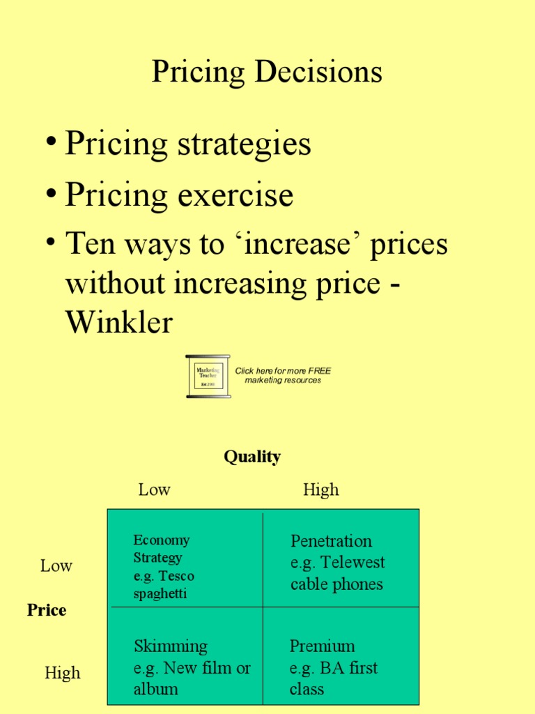 Examples of Pricing Strategies | PDF