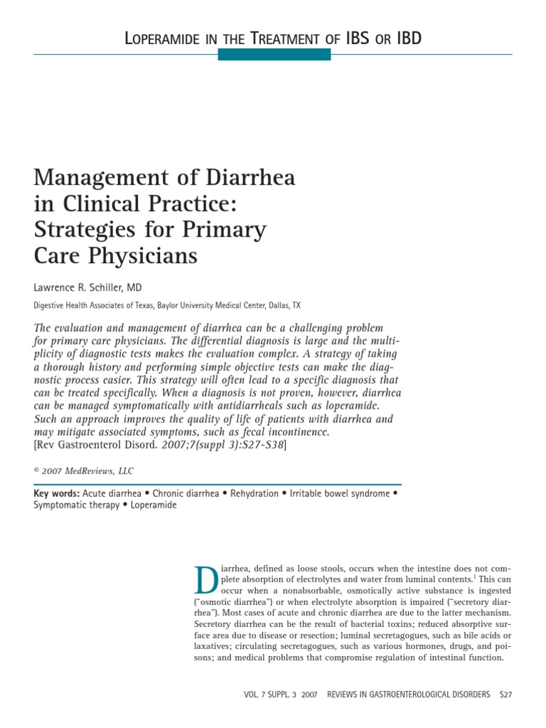 Management of Diarrhea | PDF | Diarrhea | Irritable Bowel Syndrome