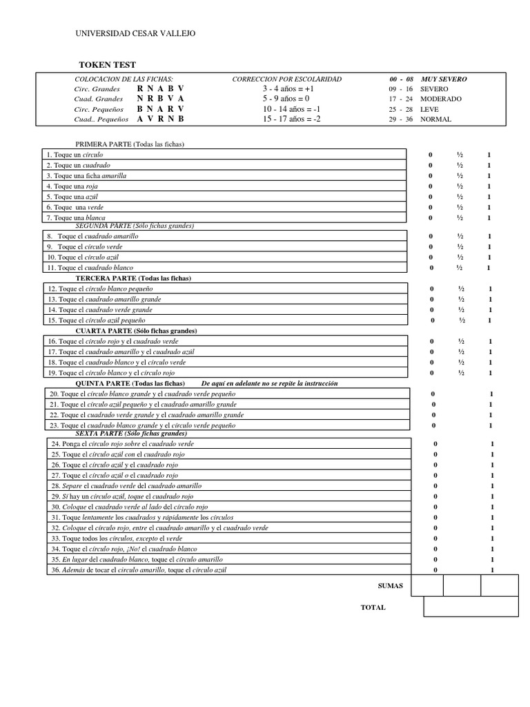 Ficha de Aplicación - Token Test | PDF