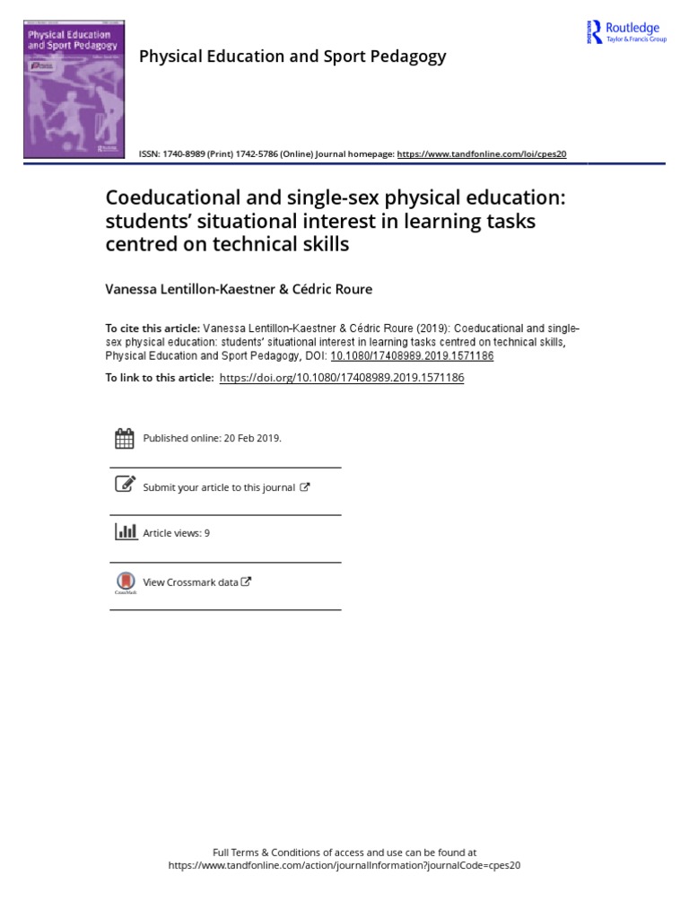 Coeducational and Single-Sex Physical Education | PDF | Teachers | Learning