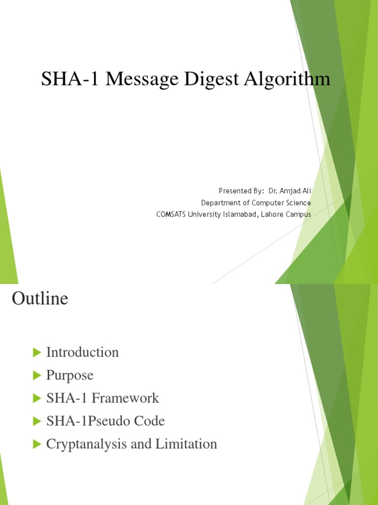 SHA-1 Message Digest Algorithm | Download Free PDF | Security ...