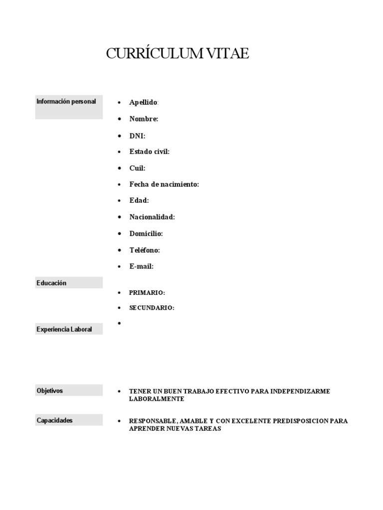 Curriculum Vitae Comun 11 | PDF
