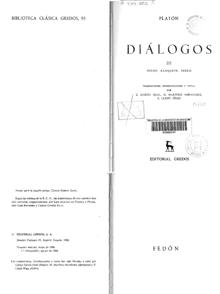 Platón - Fedón | PDF | Platón | Sócrates