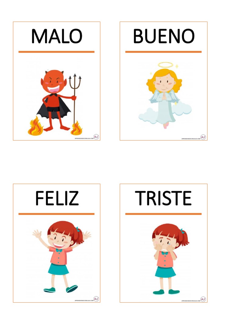 Flashcards Opuestos Español | PDF