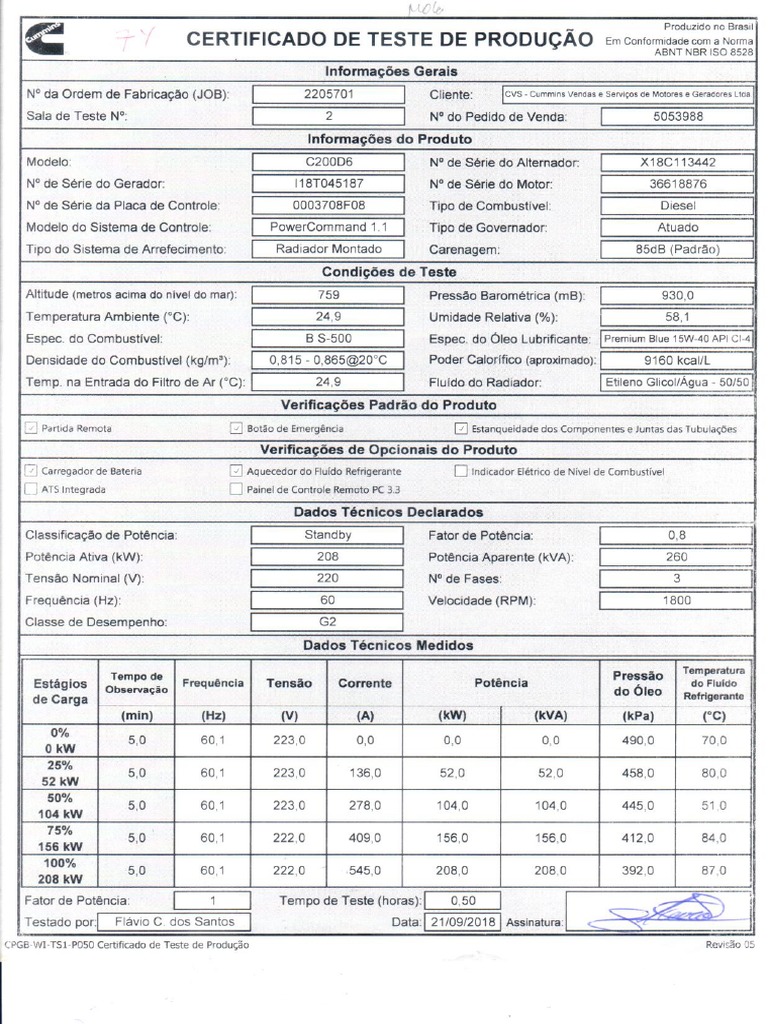 Cummins C200D6 | PDF