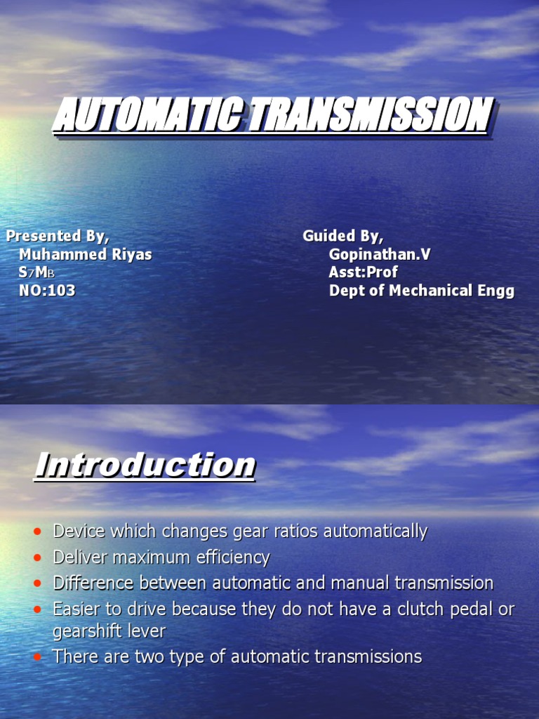 Automatic Transmission Automatic Transmission | PDF | Transmission ...