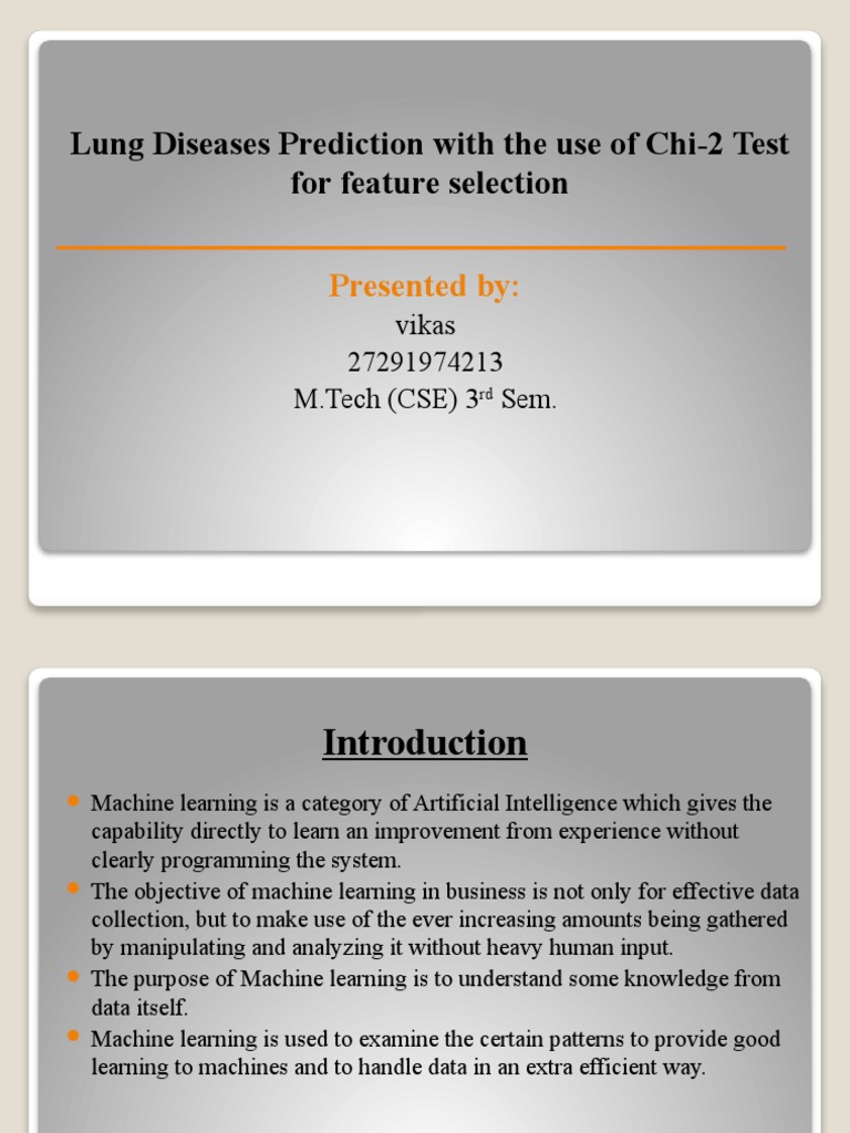 Final PPT Lung | PDF | Lung Cancer | Machine Learning
