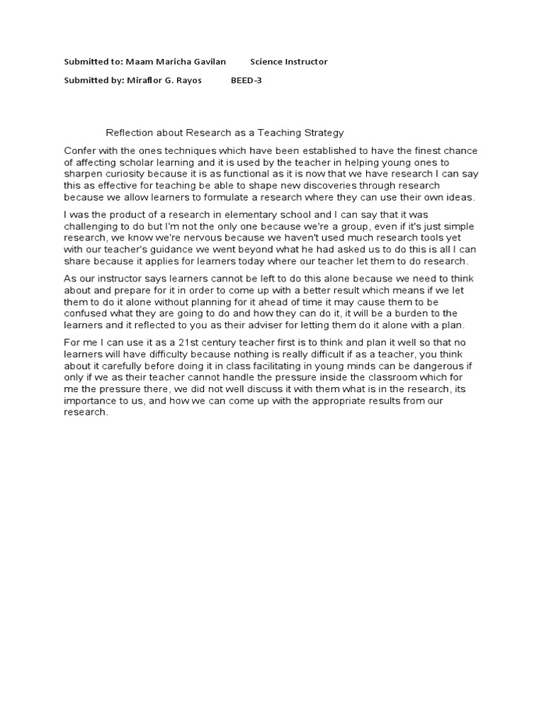 Research Teaching Strategy | PDF | Career & Growth