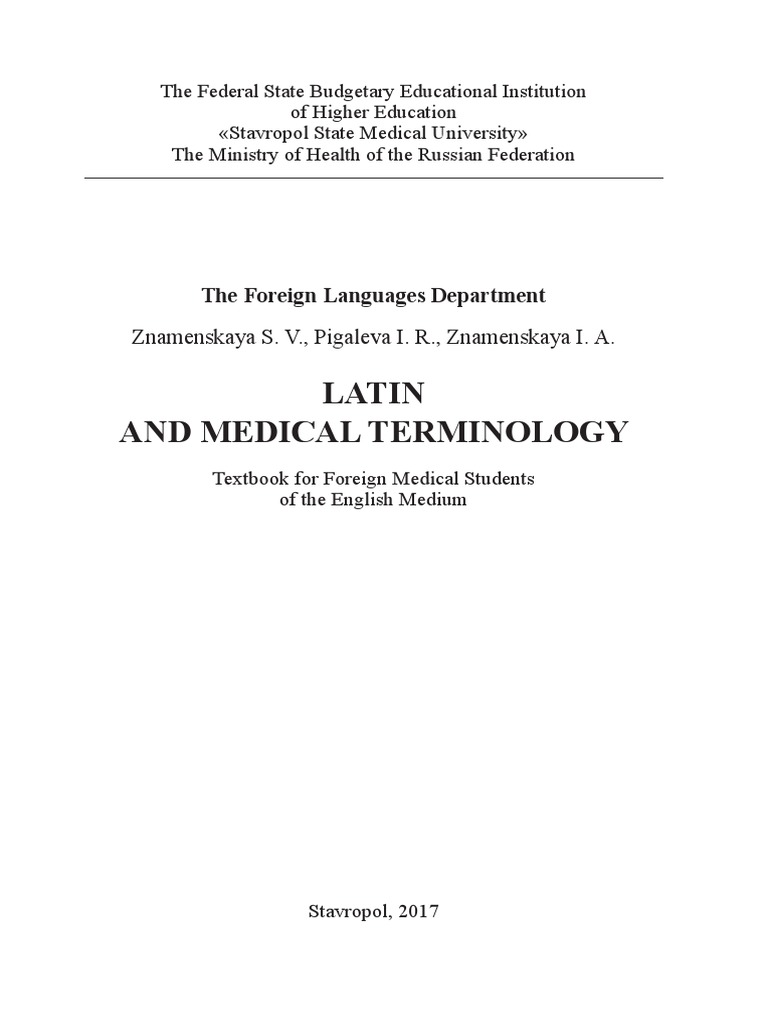 Latin and Medical Terminology | PDF | Latin | Anatomical Terms Of Location