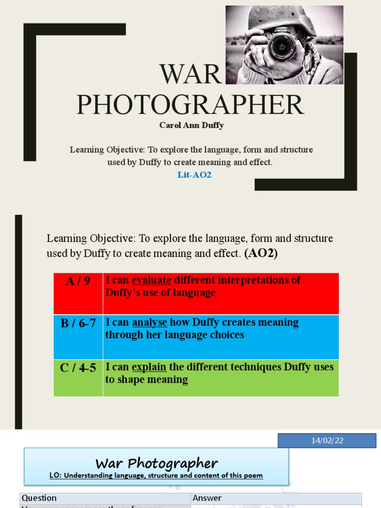 War-Photographer - New | PDF | Poetry