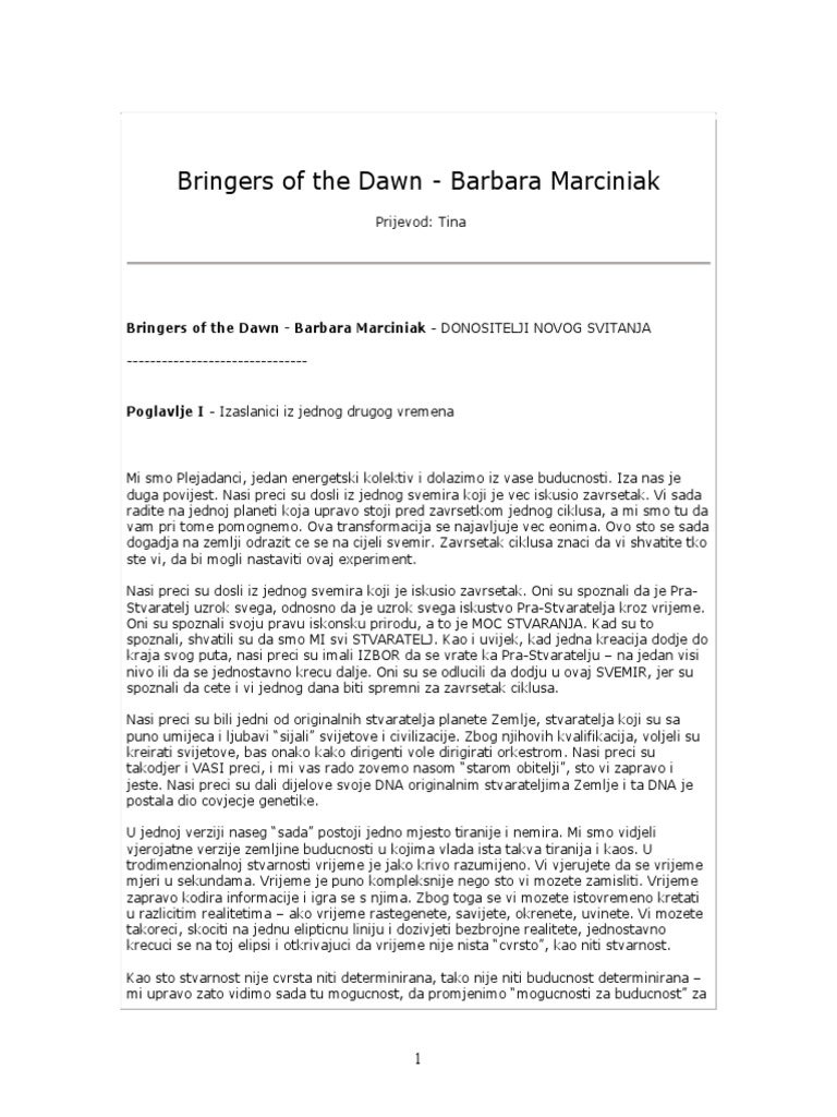 Barbara Marciniak - Donositelji Novog Svitanja | PDF