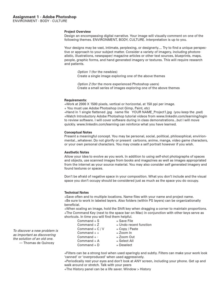 Photoshop Digital Narrative Project | PDF | Adobe Photoshop | Imaging