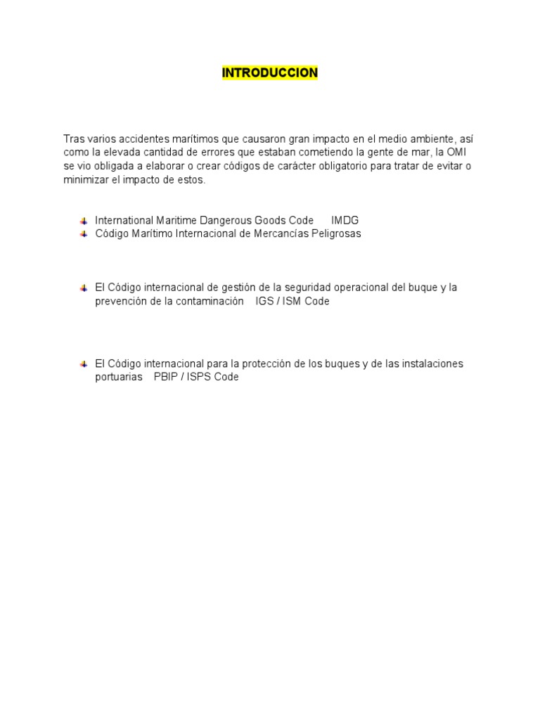 Resumen del Código IMDG 2025 | PDF | Tecnología