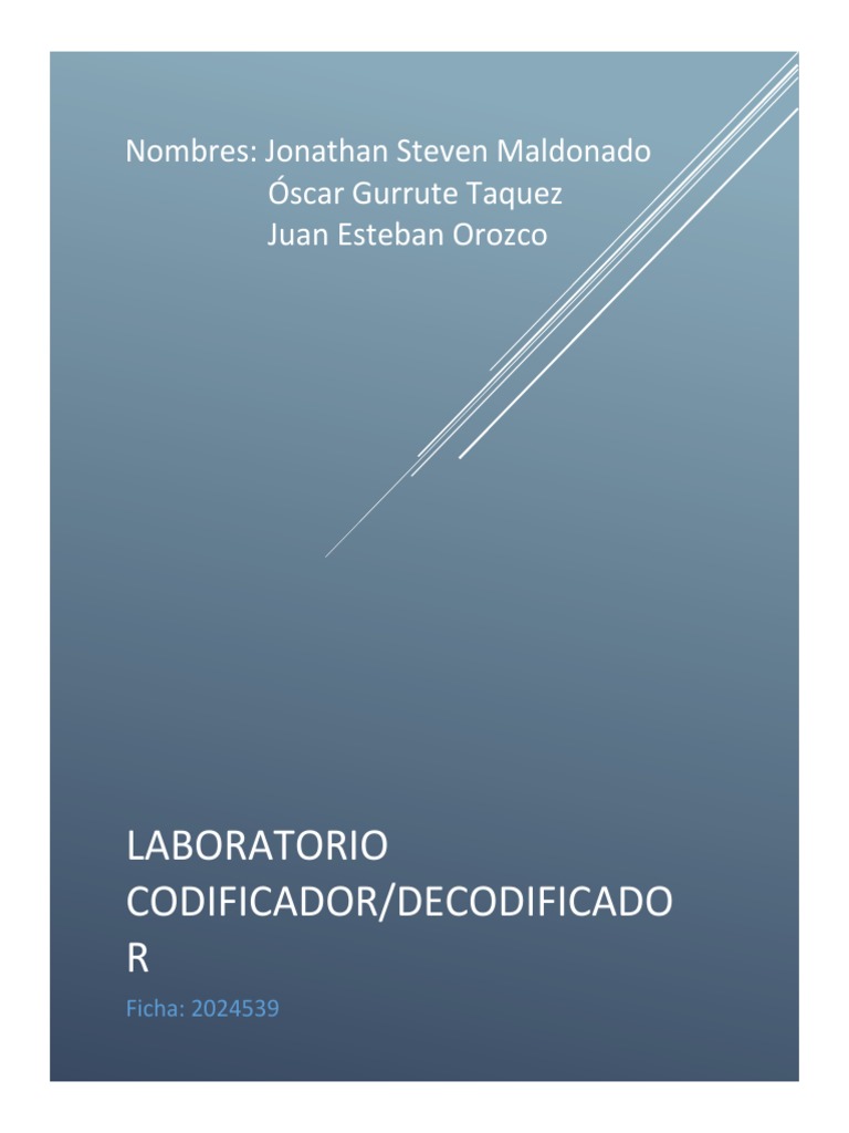 Codificador y Decodificador | PDF | Ingenieria Eléctrica | Ingeniería ...