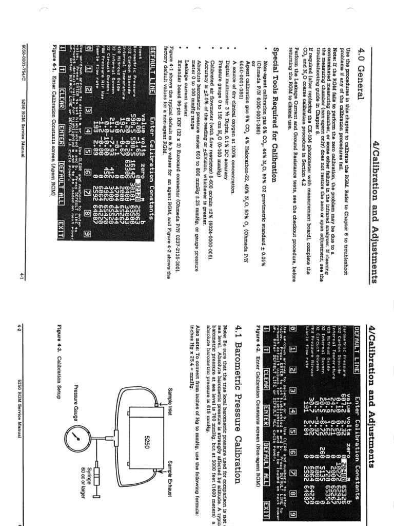 Datex Ohmeda 5250 RGM 0hmeda Calibration | PDF