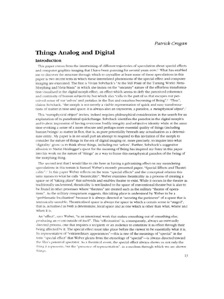 Things Analog and Digital: Patrick Crogan | Download Free PDF | 3 D ...