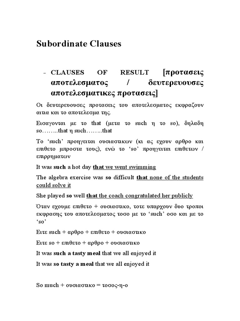 CLAUSES OF RESULT Etc | PDF | Adverb | Adjective