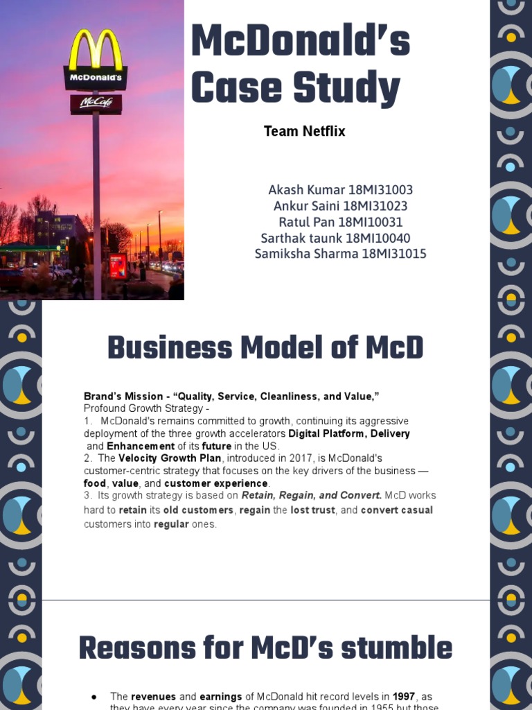 Case Study McDonalds - Team Netflix | PDF | Mc Donald's | Fast Food ...