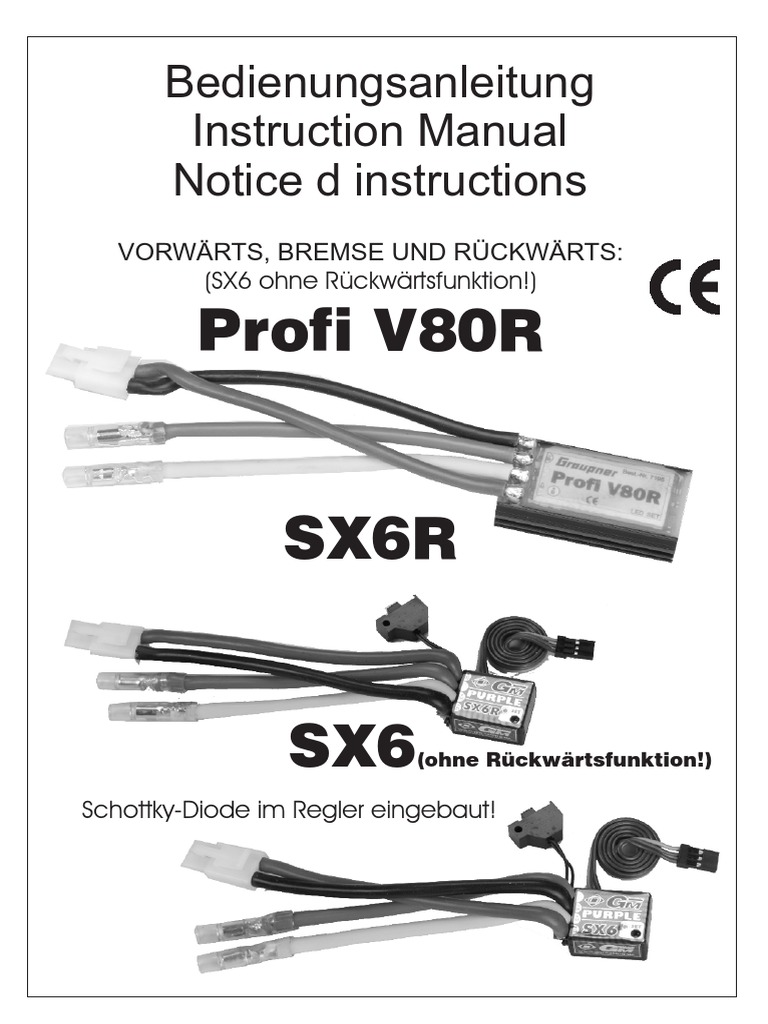 Profi V80R: Bedienungsanleitung Instruction Manual Notice D ...