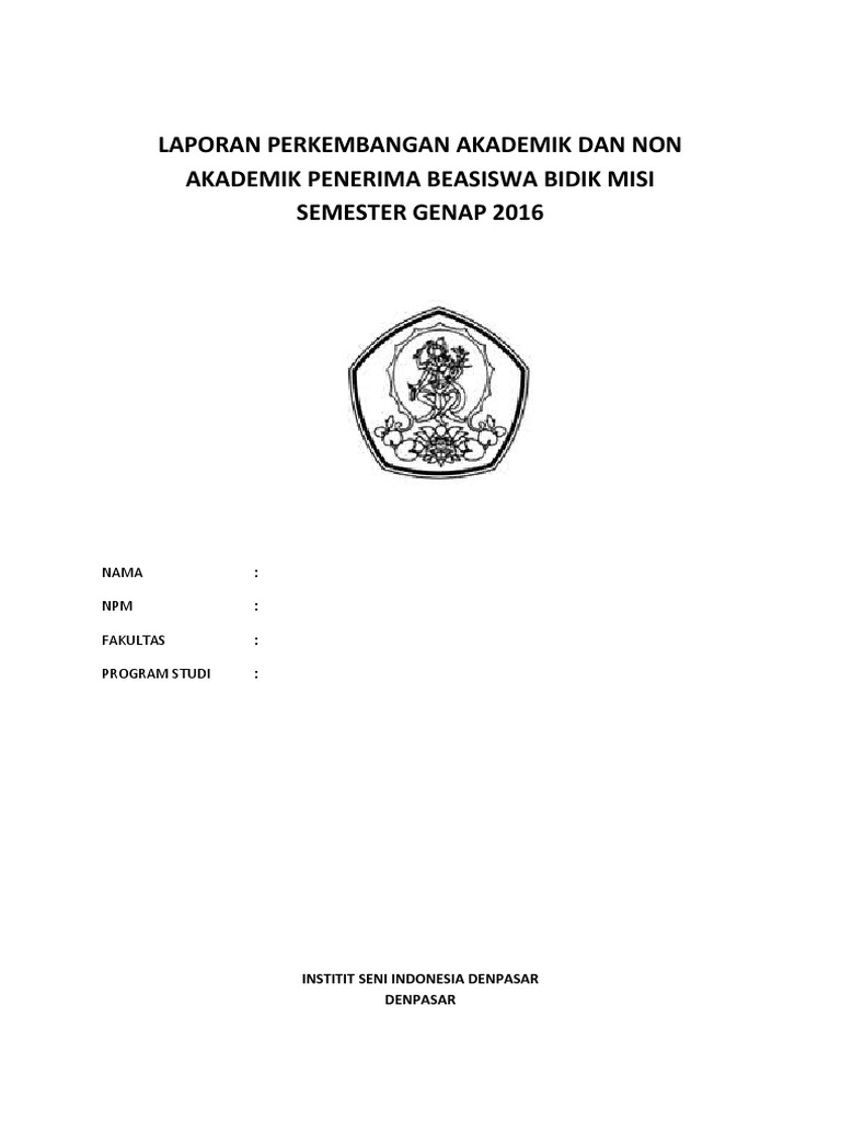 Format Laporan Perkembangan Akademik Non Penerima Beasiswa Bidikmisi ...