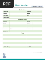 Hotel Booking Voucher Template | PDF