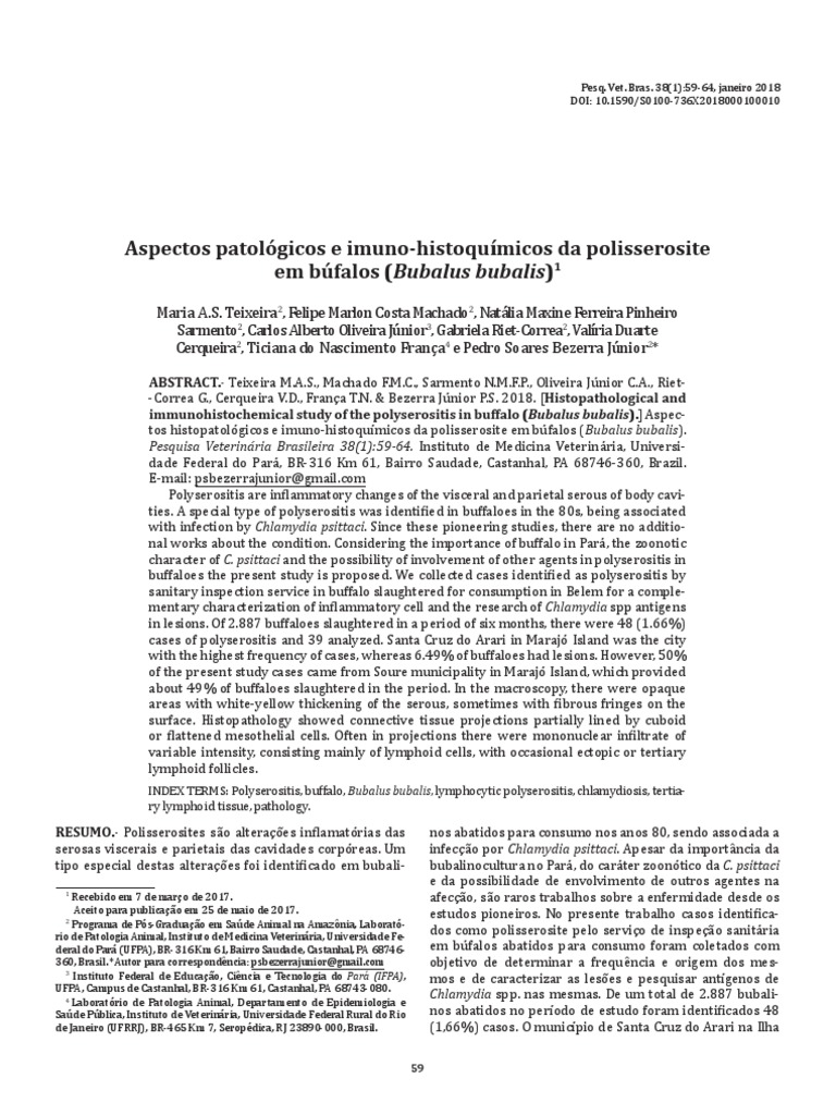 Histopathological and Immunohistochemical Study of The Polyserositis in ...