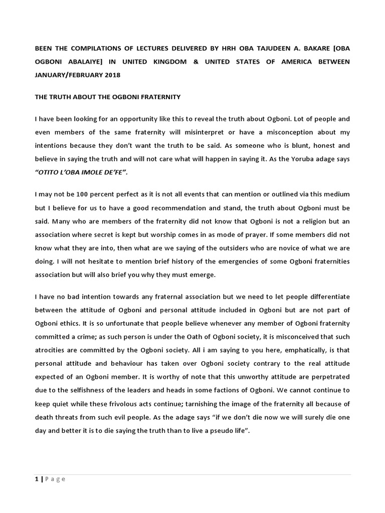 Lecture Egbe Agba | PDF | Rituals