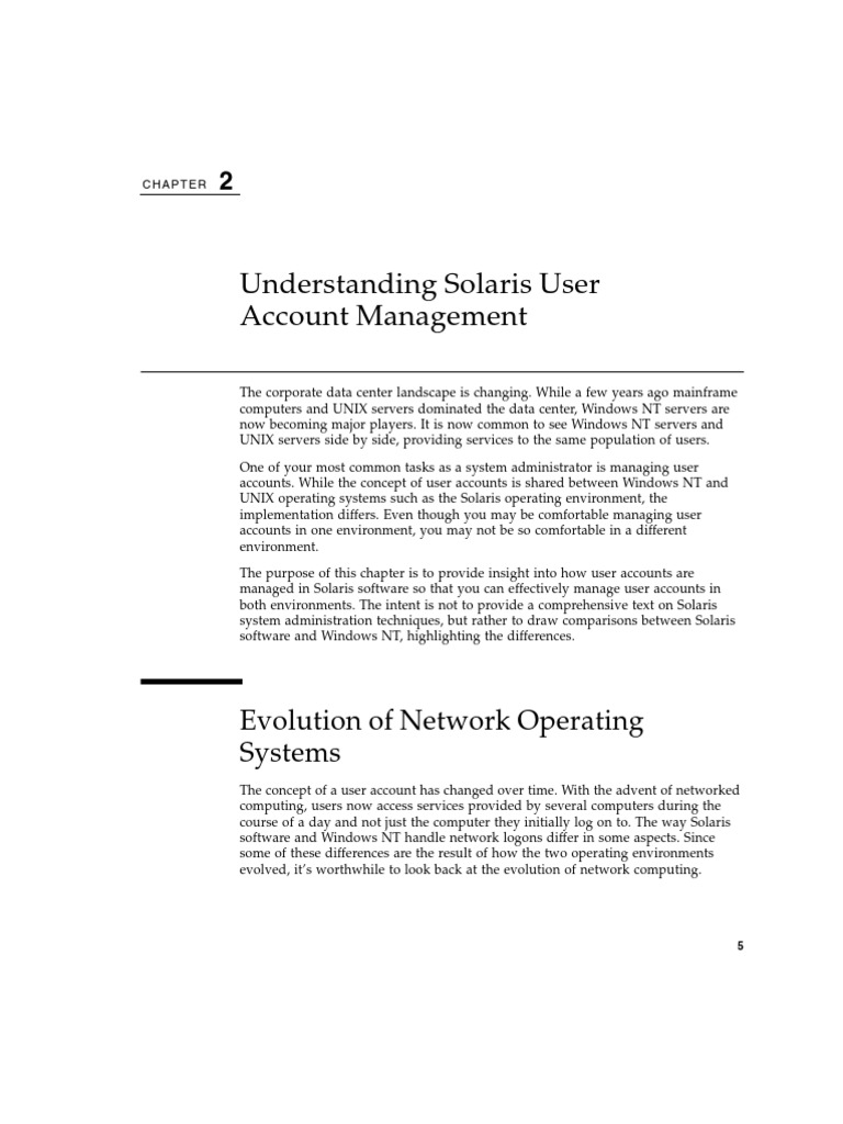 Understanding Solaris User Account Management: Evolution of Network ...