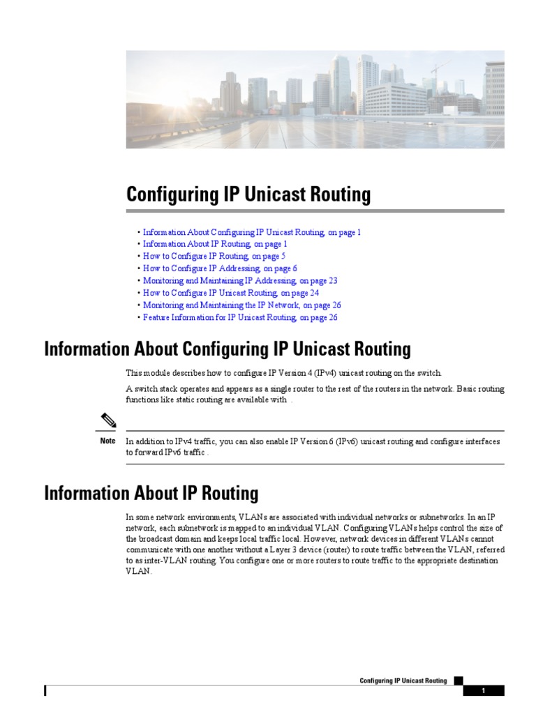 Information About Configuring IP Unicast Routing | PDF | Ip Address | Router (Computing)