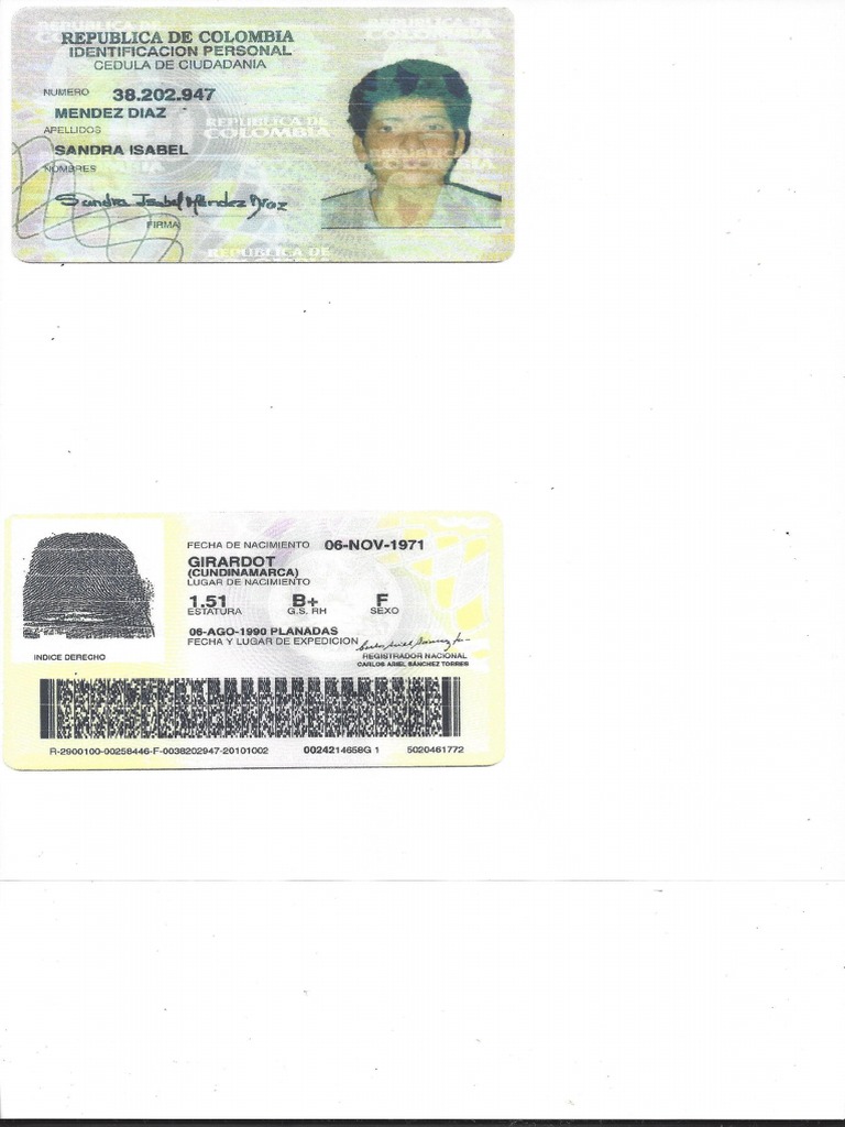 Cedula Sandra Isabel Mendez | PDF