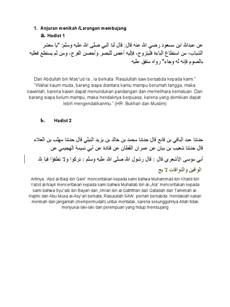 Hadist Keluarga Islam | PDF