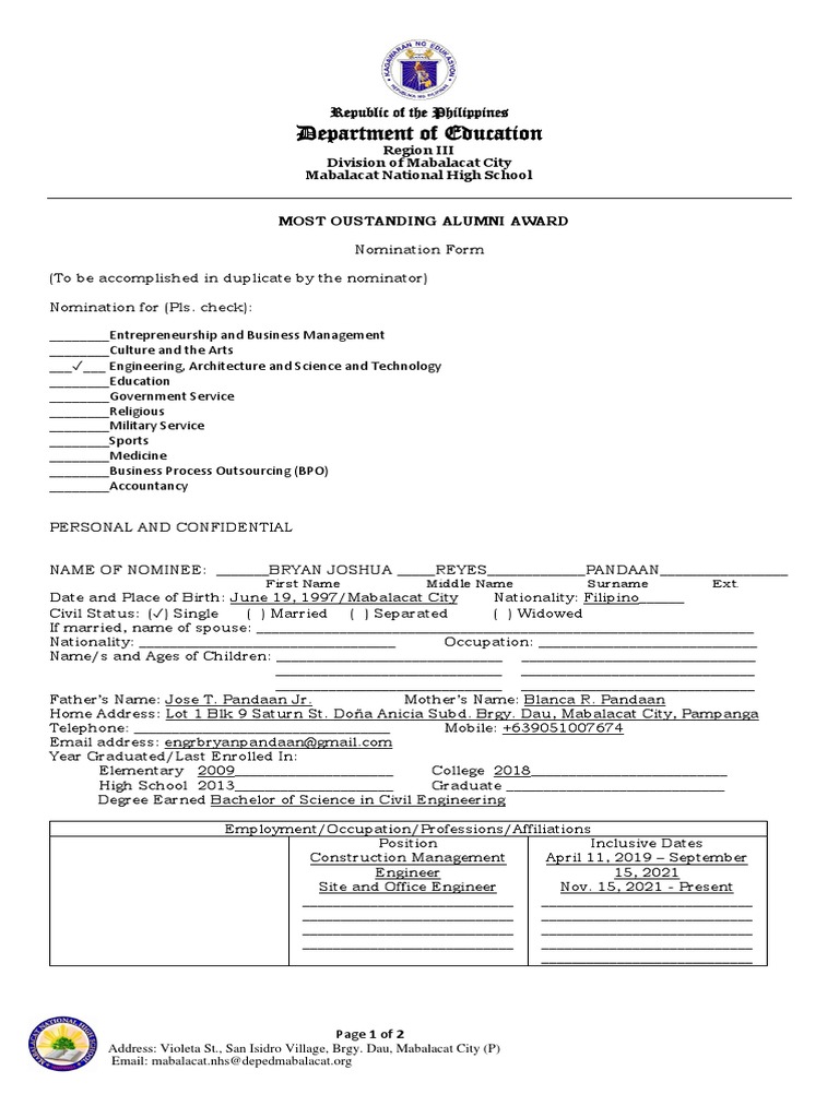 Department of Education: Republic of The Philippines | PDF