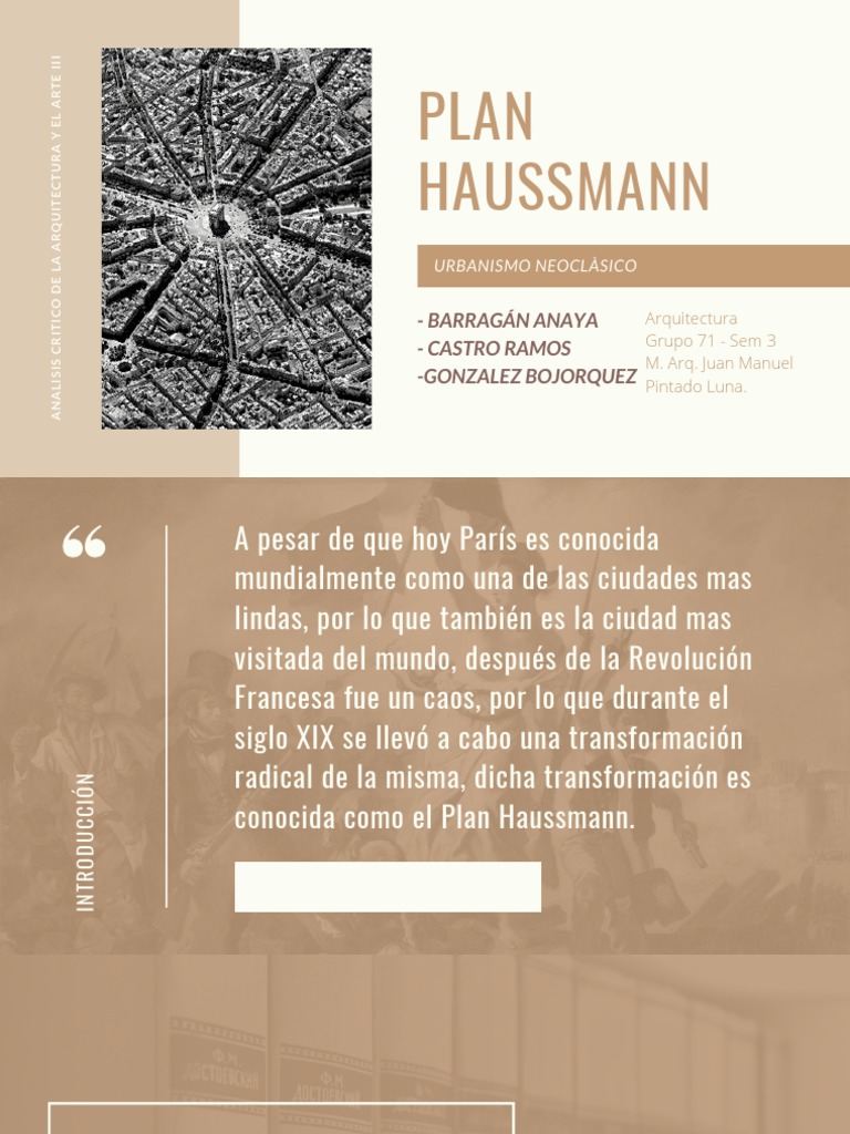 Transformación Urbana de París: Plan Haussmann | PDF | París