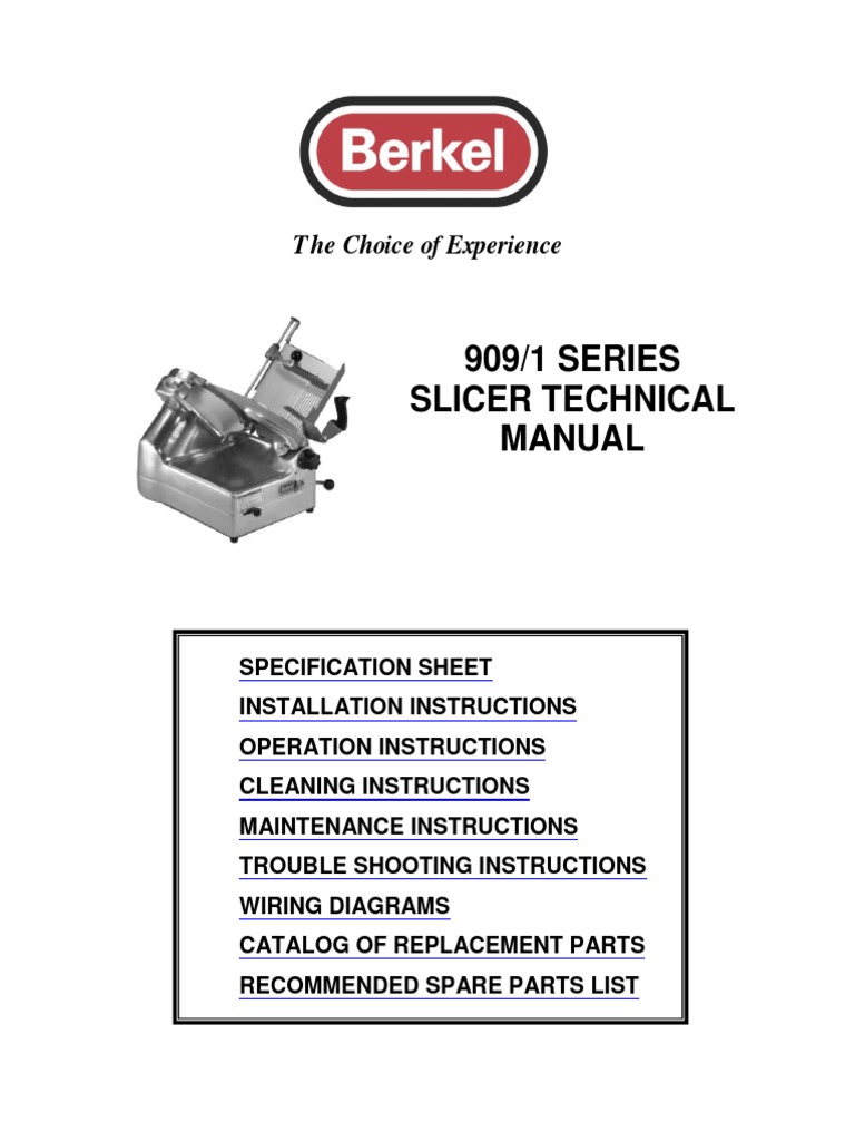 Berkel 909 1 | PDF | Screw | Belt (Mechanical)