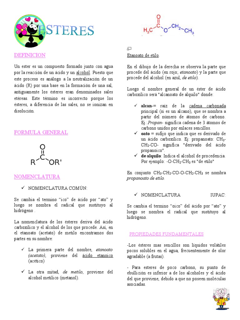 Esteres Quimica | PDF | Ester | Alcohol