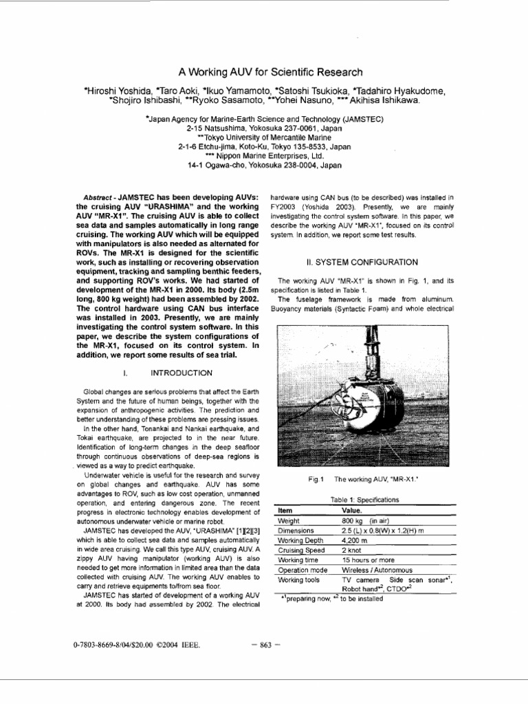 A Working AUV For Research | PDF | Spacecraft Propulsion | Operating System