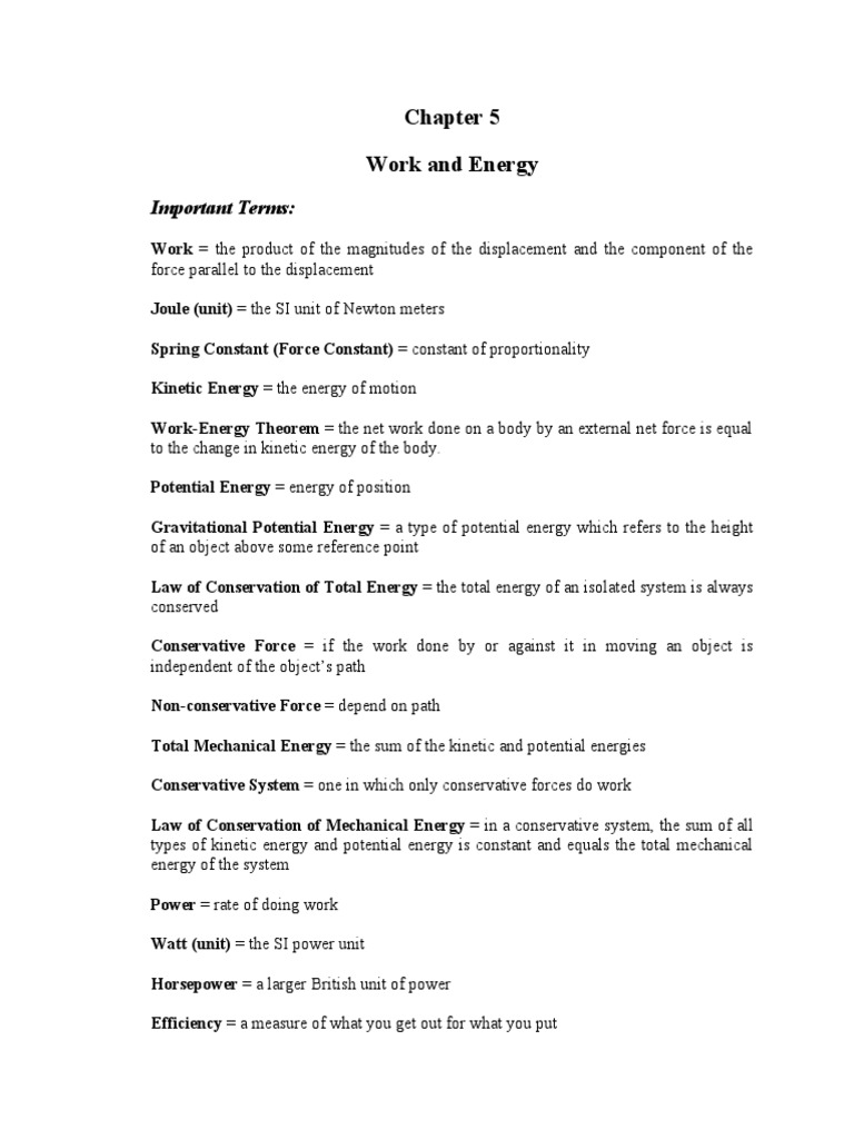 Lesson 5 Work and Energy | PDF | Potential Energy | Physics