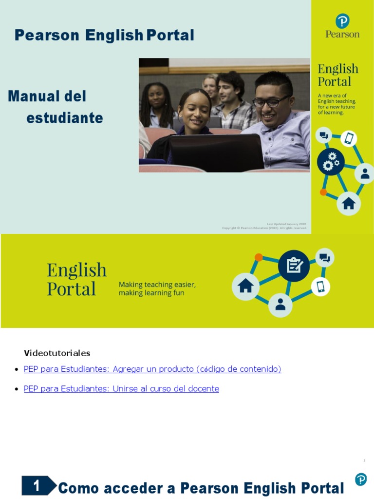 Pearson English Portal Quick Start Guide | PDF