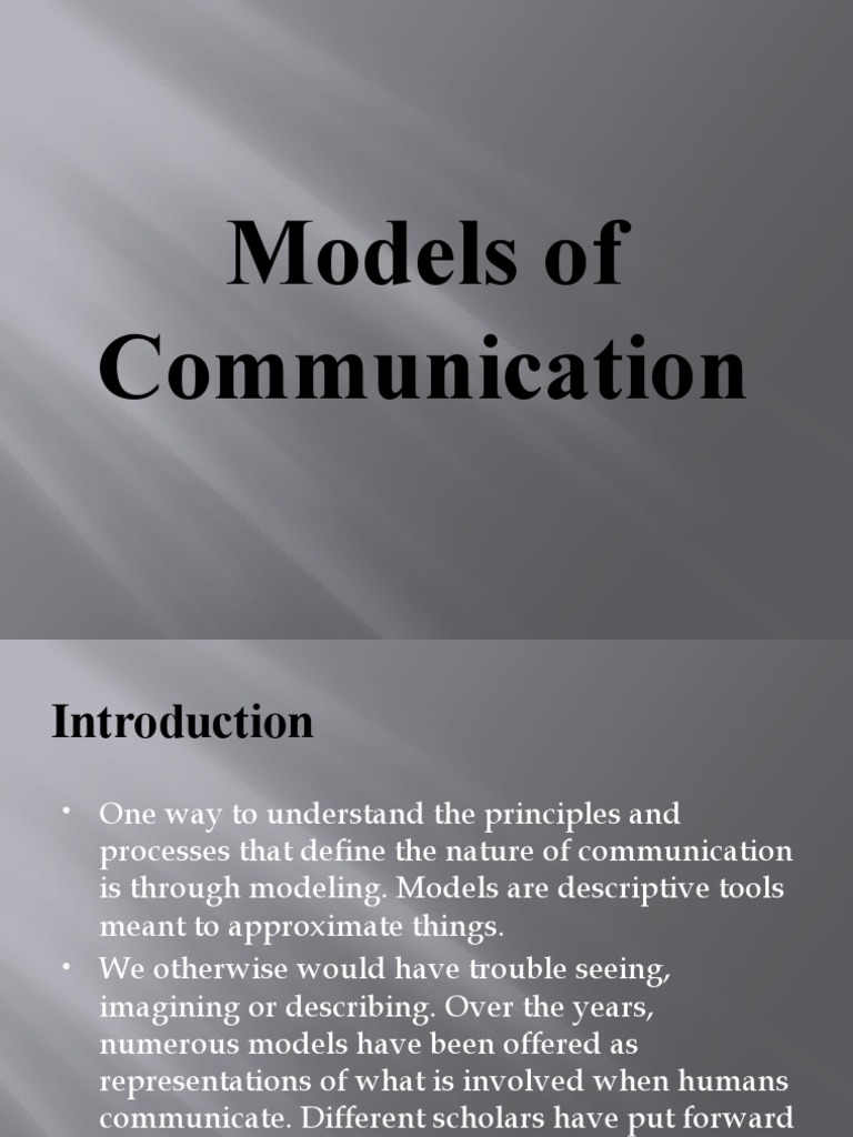 Models of Communication | Download Free PDF | Communication | Senses