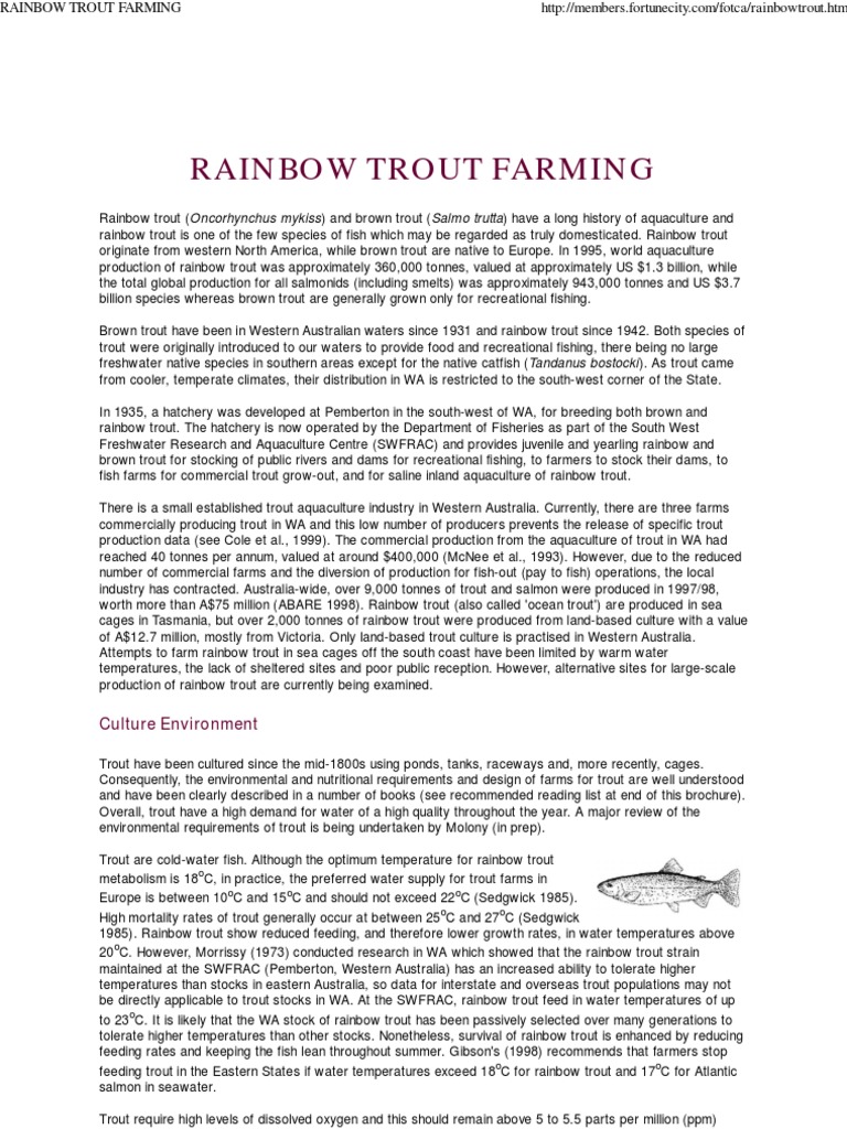 Rainbow Trout Farming | PDF | Rainbow Trout | Aquaculture