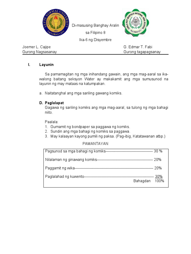 Lesson Plan Filipino | PDF