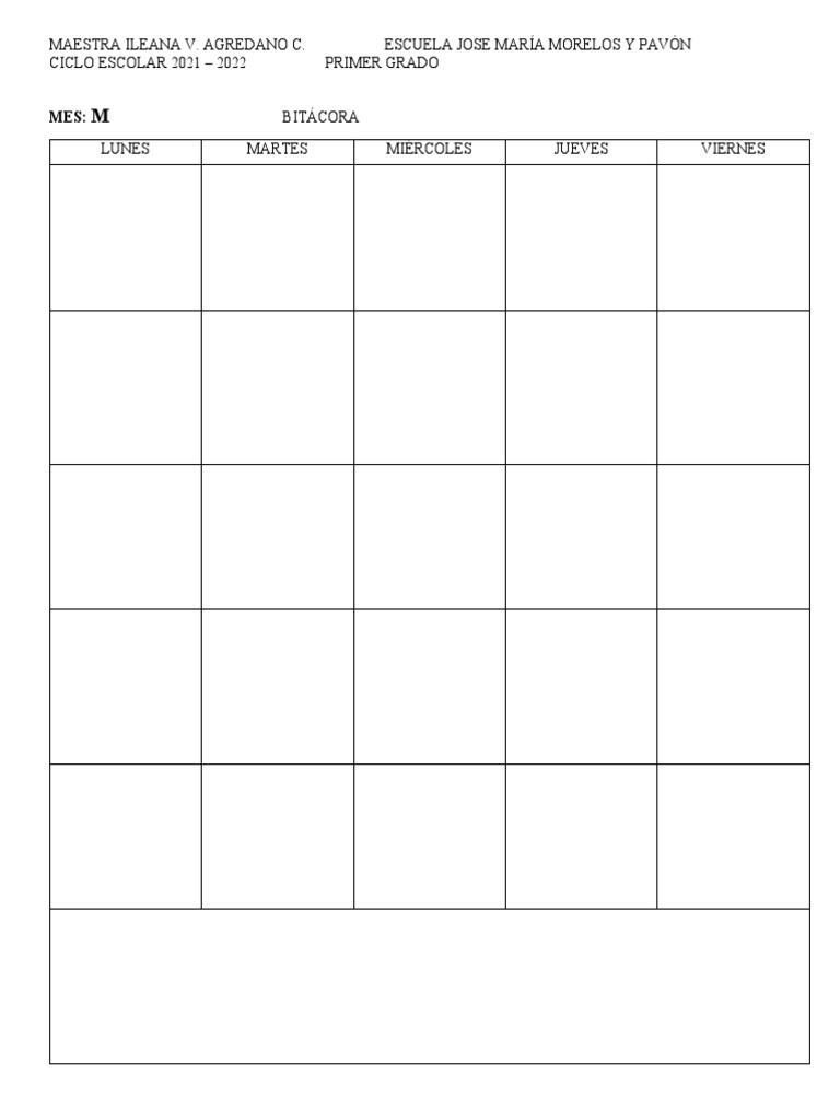 Bitacora Por Mes | PDF