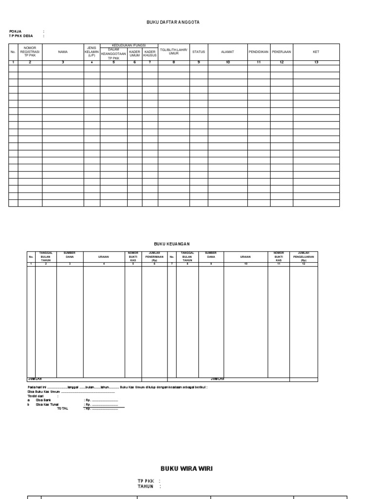 Buku Administrasi PKK (Pokja 4) | PDF