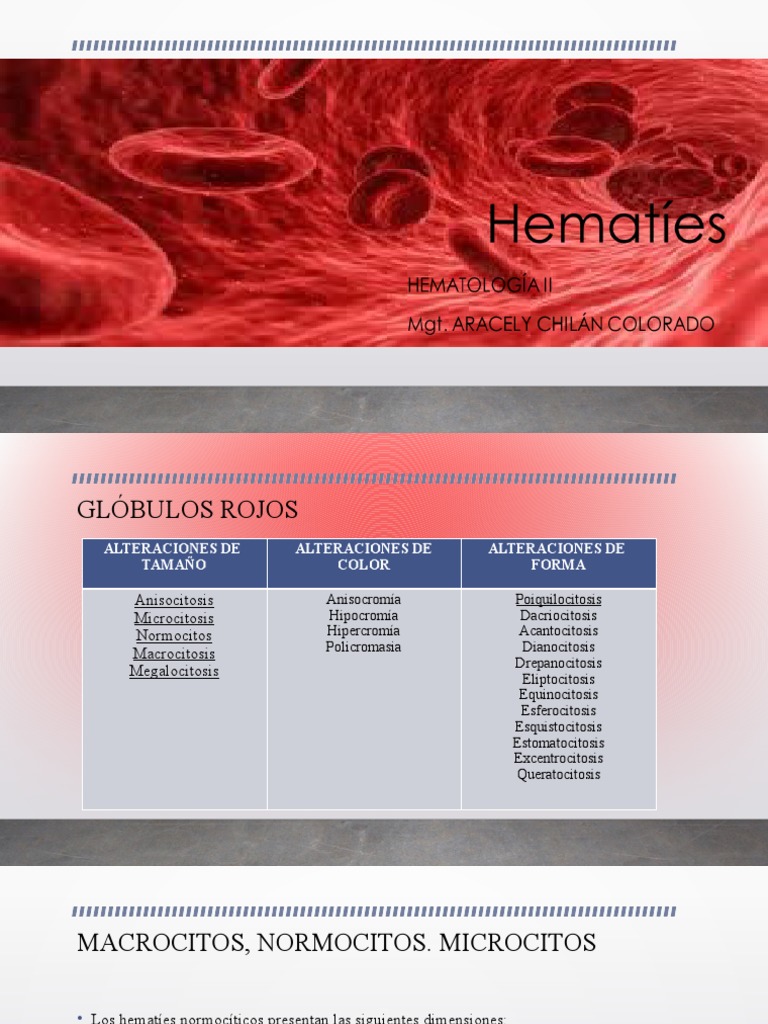Hematíes ANORMALIDADES | PDF | Glóbulo rojo | Anemia