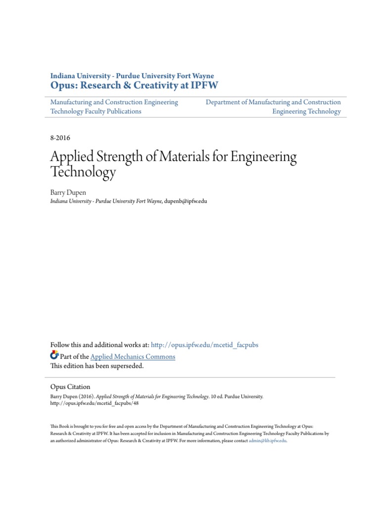 Applied Strength of Materials For Engineering Technology - Purdue ...