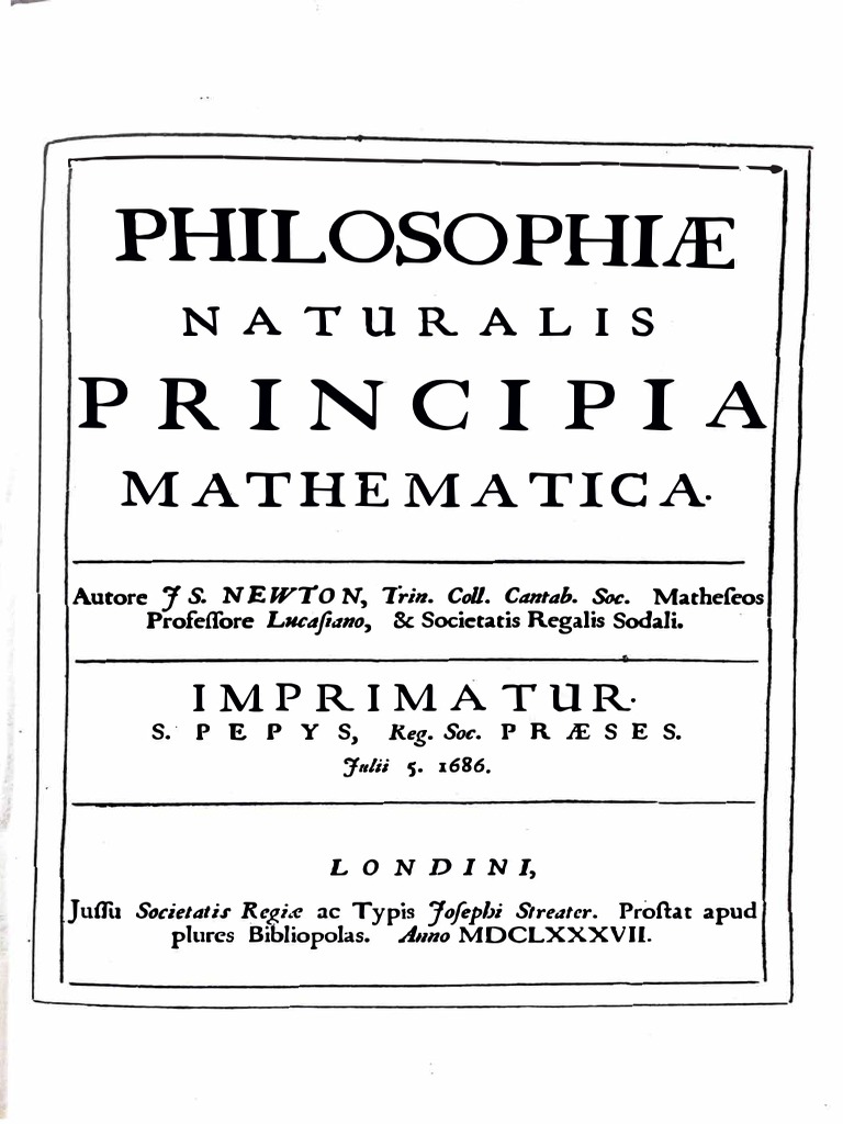 Principia Mathematica de Newton 1687 | PDF