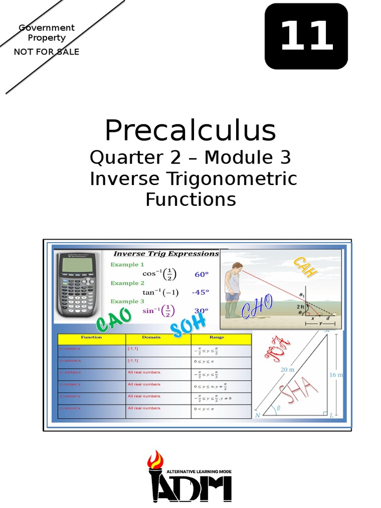 Precalculus: Quarter 2 - Module 3 Inverse Trigonometric Functions | PDF ...