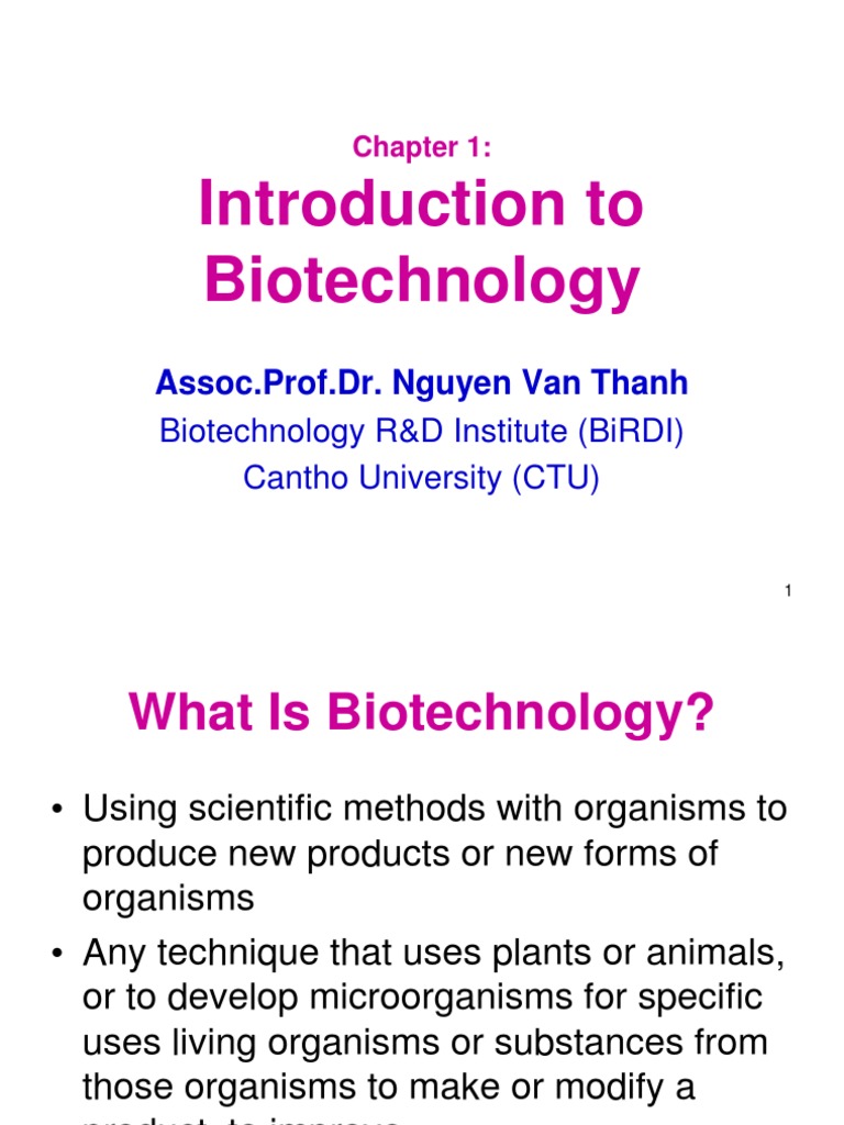 1 - Introduction To Biotechnology - 2021 | PDF | Rna | Biotechnology