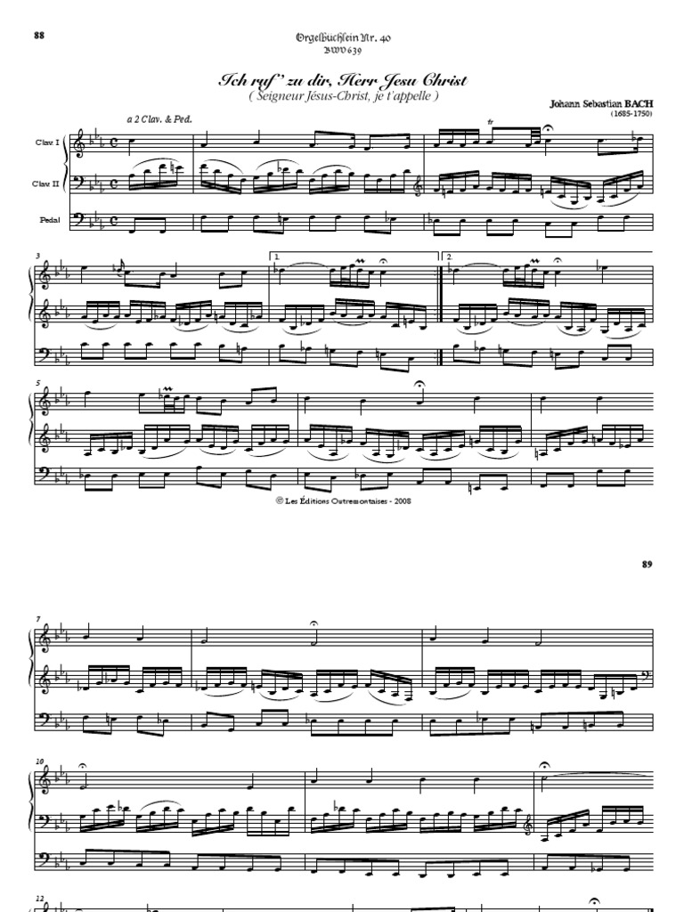 Ich Ruf ' Zu Dir, Herr Jesu Christ, BWV 639 | Download Free PDF ... Ich Ruf ' Zu Dir, Herr Jesu Christ, BWV 639 | Download Free PDF ...
